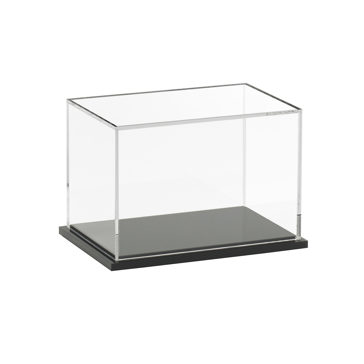 Acrylic Display Box 8"H x 8"W x 12"L with Black Base | shopPOPdisplays