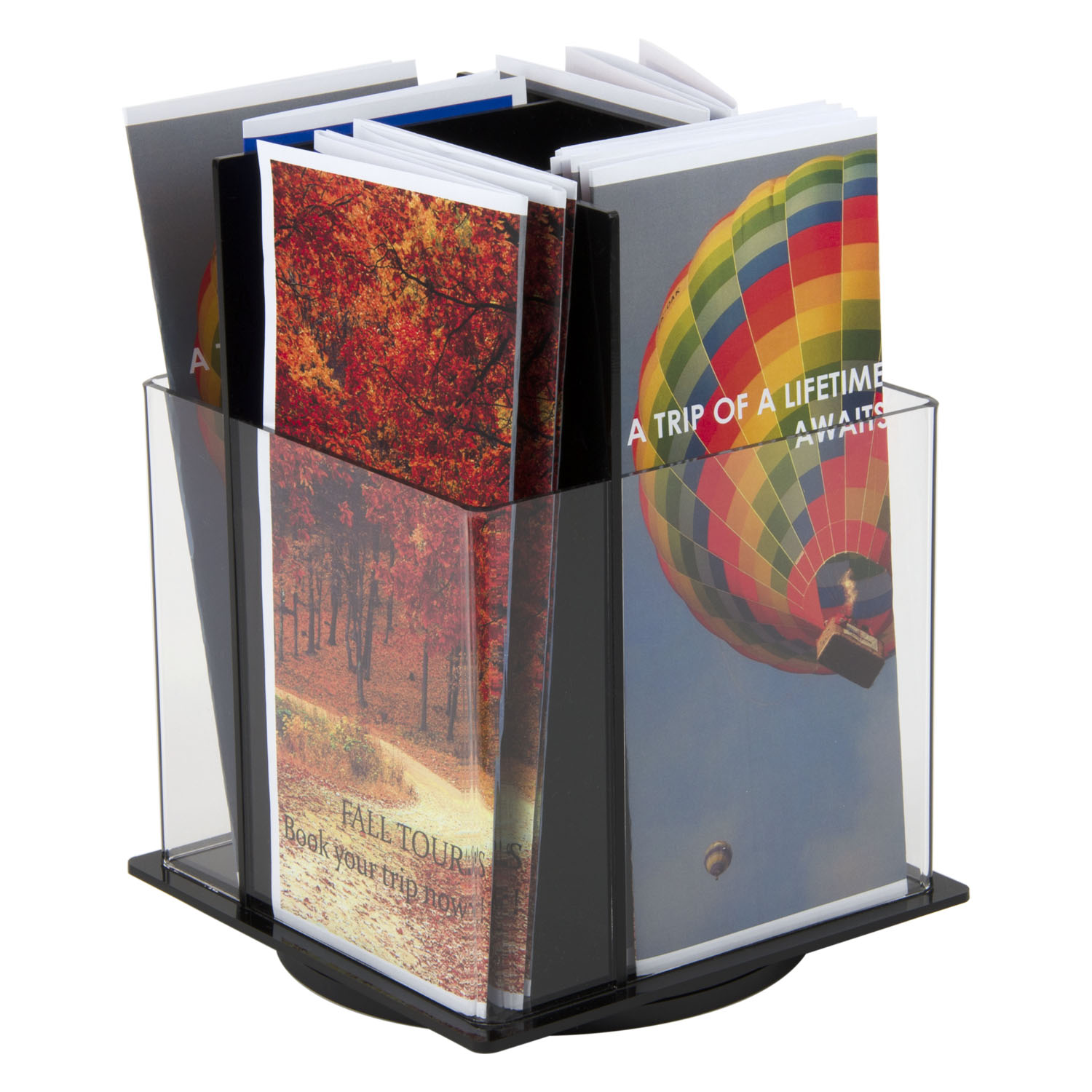 Rotating 4 Sided TriFold Pamphlet Holder - Buy Acrylic Displays | Shop ...