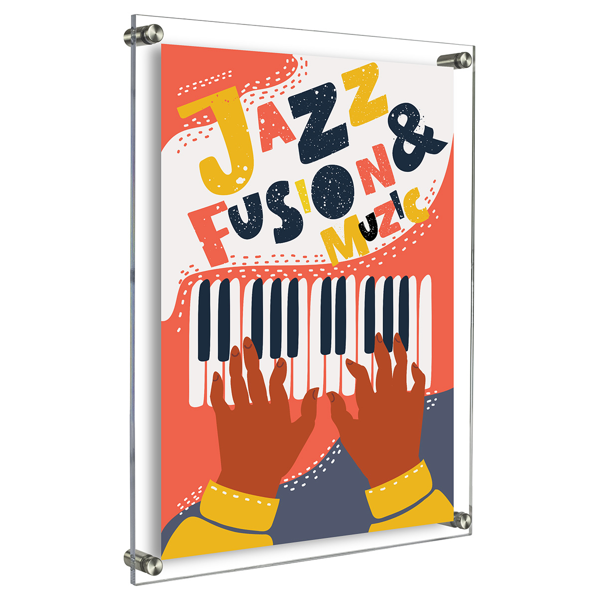 11" x 17" Floating Acrylic Wall Frame with Metal Standoffs ...