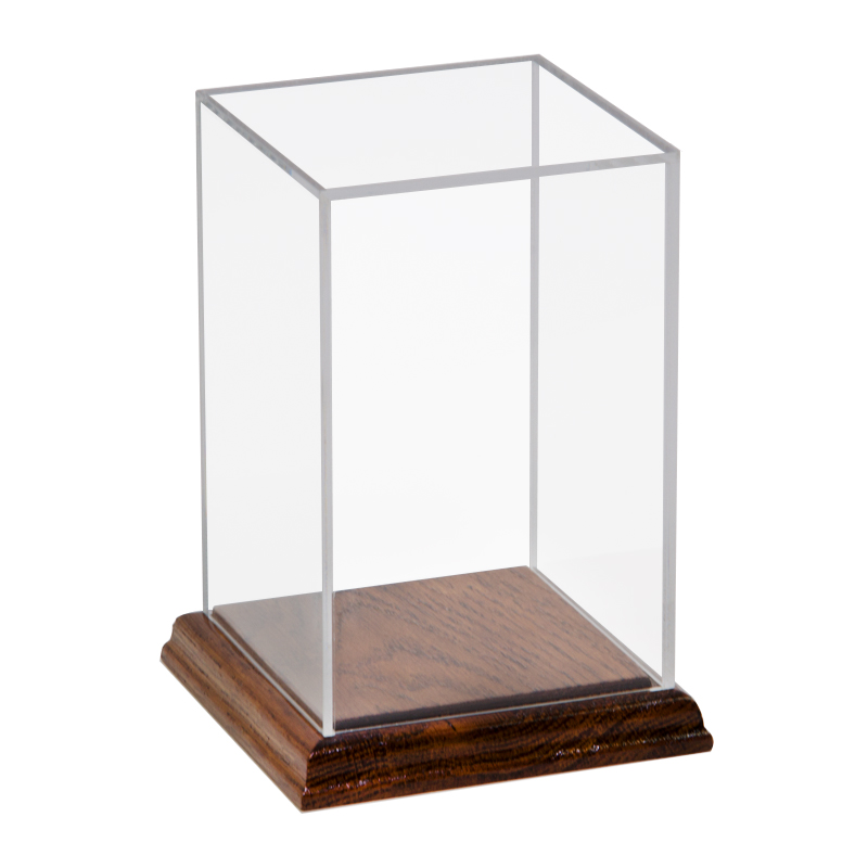 Acrylic Display Box 6"H x 4"W x 4"L with Solid Hardwood Base ...