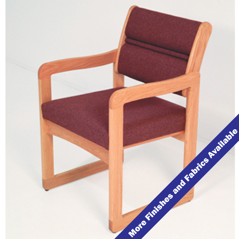 Light Oak Single Sled Base Chair with Arms | shopPOPdisplays