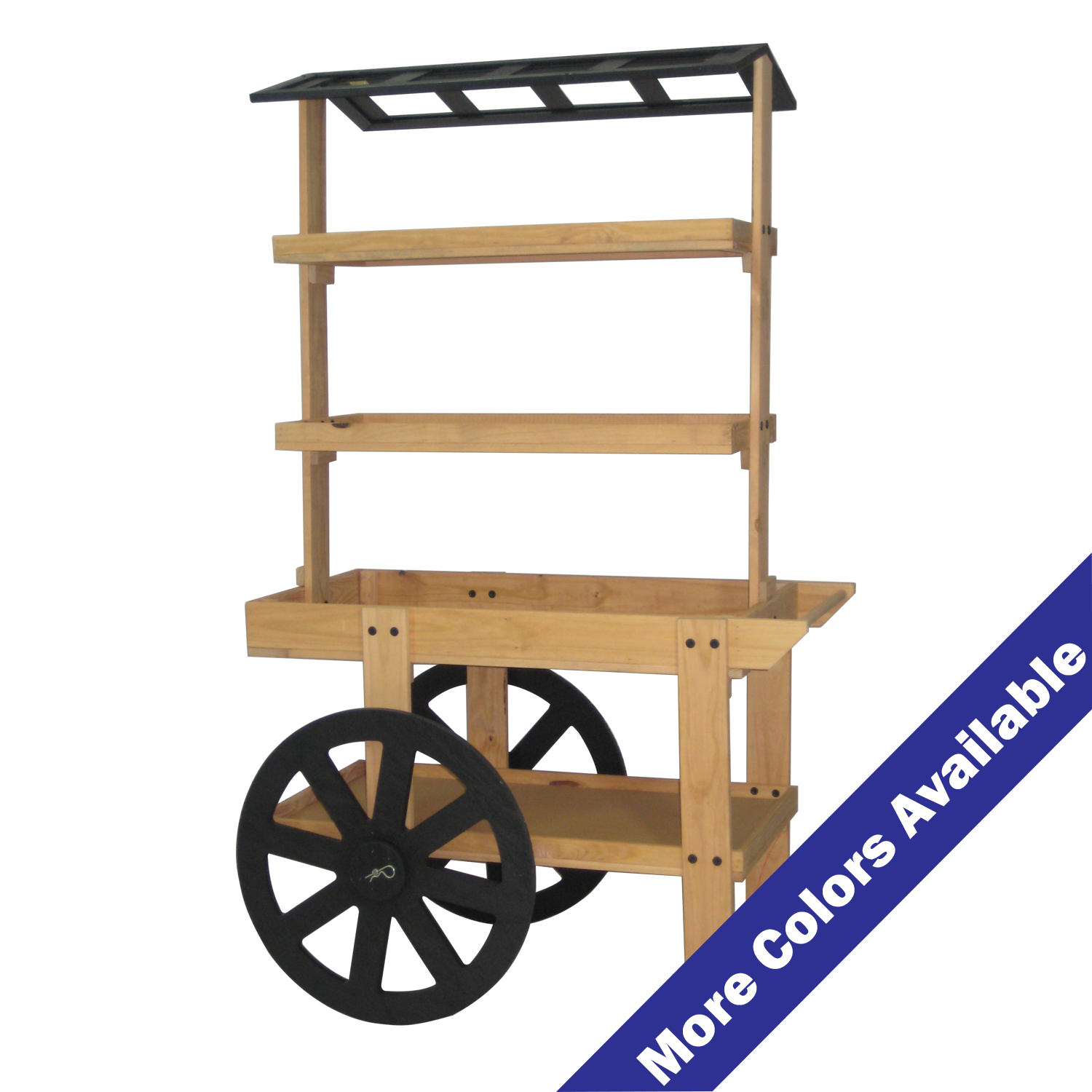 Wooden Display Cart with Angled Open Roof | shopPOPdisplays