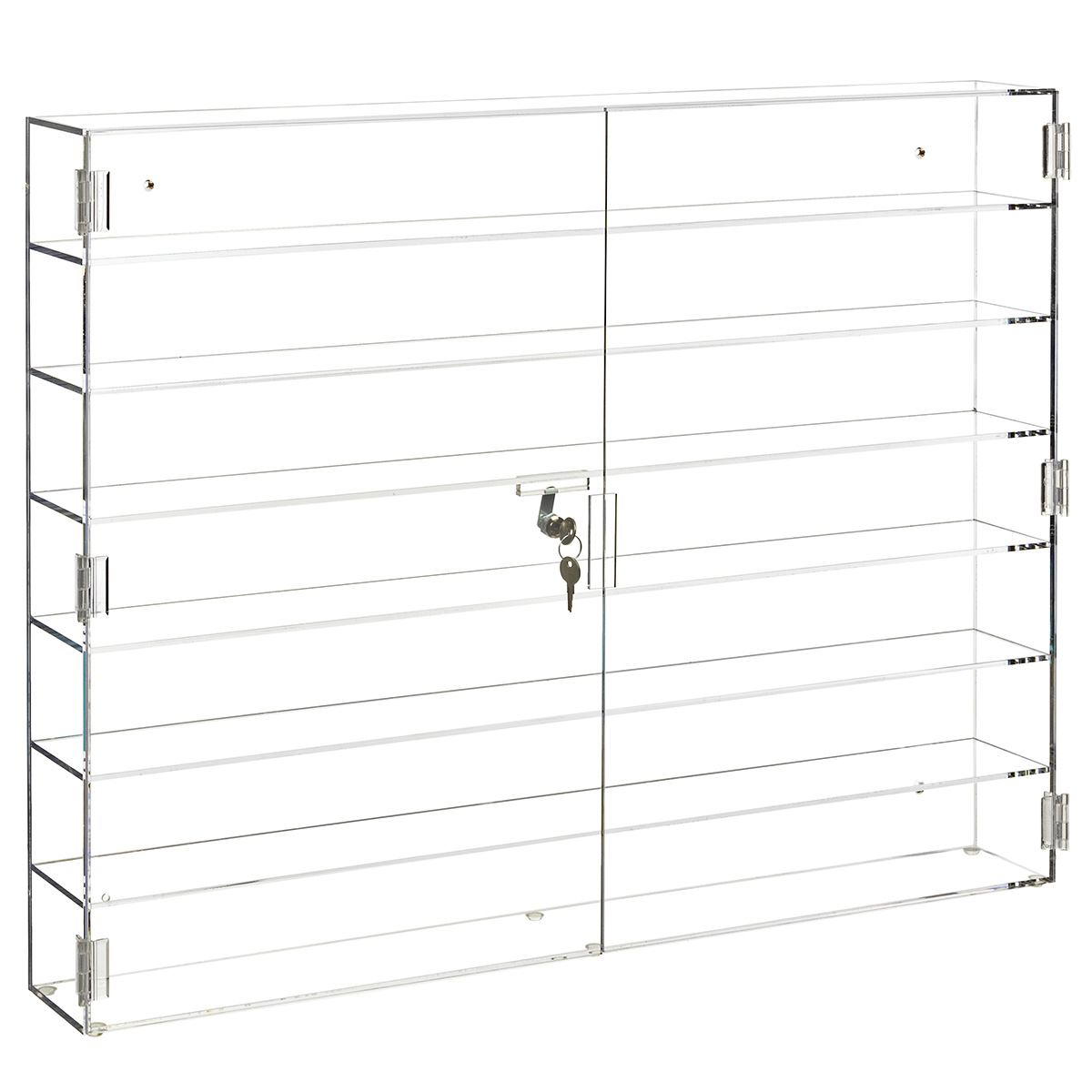 Acrylic Locking 6 Shelf Front Opening Wall Mount Display Case ...