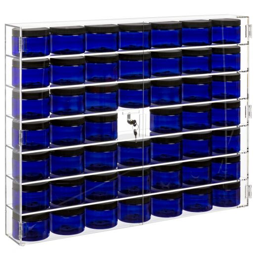 Acrylic Locking 6 Shelf Front Opening Wall Mount Display Case