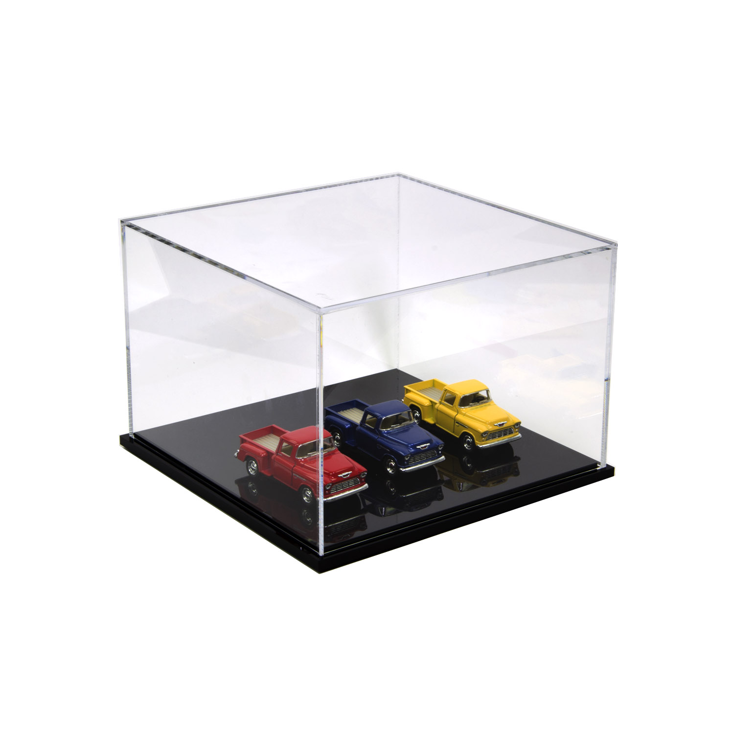 Acrylic Display Box 8"H x 12"W x 12"L with Black Base | shopPOPdisplays