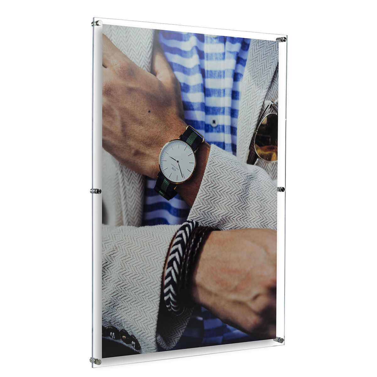 24" x 36" Floating Acrylic Wall Frame with Metal Standoffs ...
