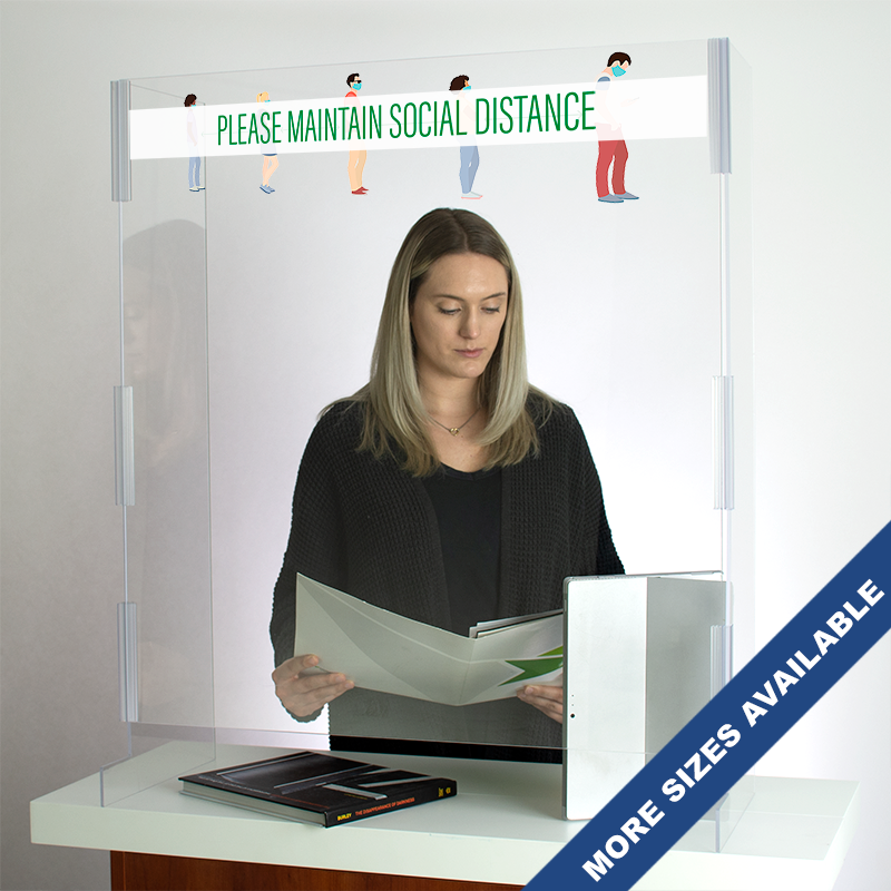 Custom Printed Portable Clear Acrylic U Shape Barrier Shield ...