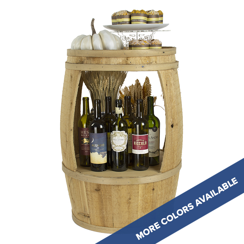 Double Window Cedar Barrel 20" Diameter x 30" High | shopPOPdisplays