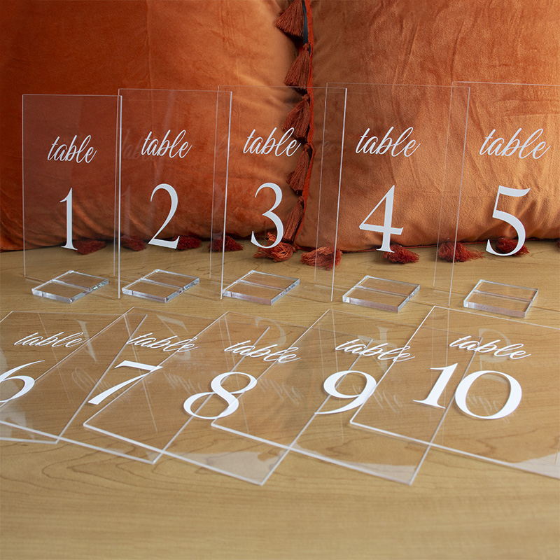 Custom Printed Acrylic Tabletop Sign with Bases 5" x 7" (pack of 10 ...