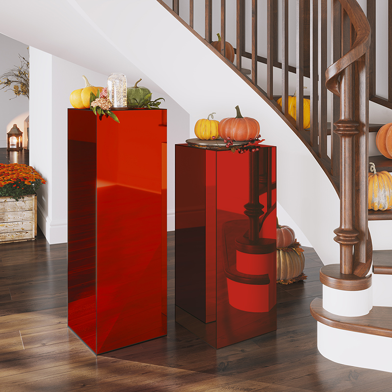 Red Mirrored Pedestal | shopPOPdisplays
