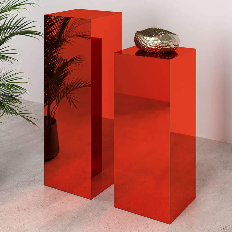 Orange Mirrored Pedestal | shopPOPdisplays