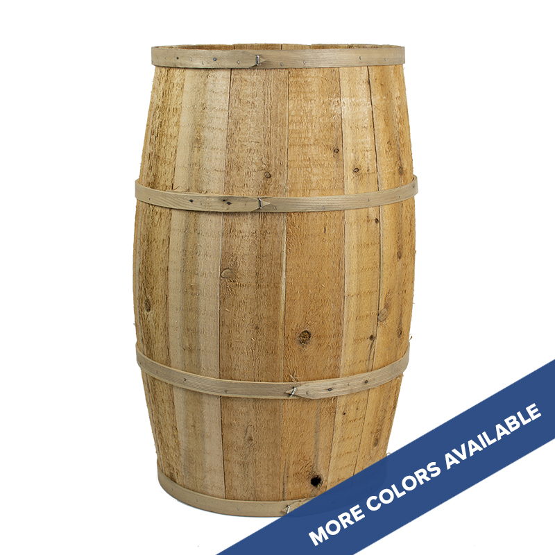 False Bottom Cedar Barrel 18" Diameter x 30" High | shopPOPdisplays