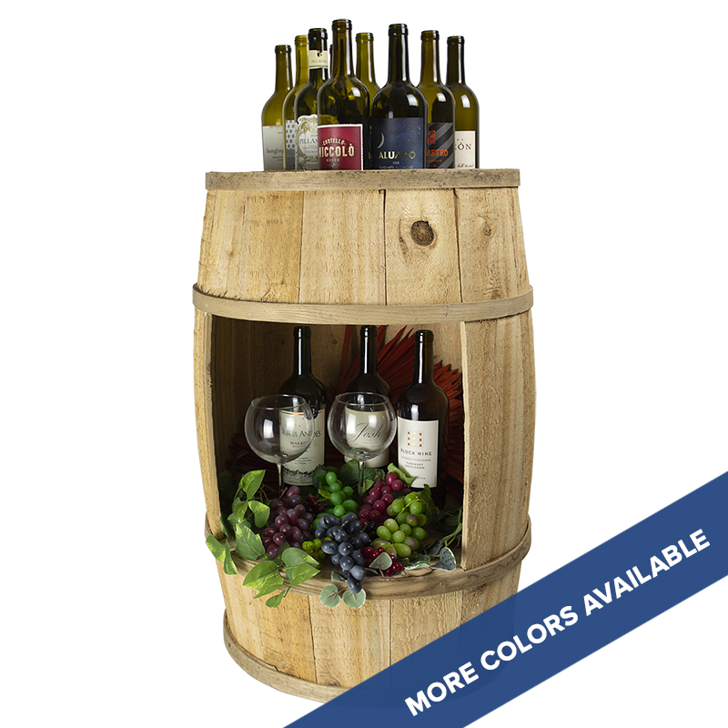 Single Window Cedar Barrel 20" Diameter x 30" High | shopPOPdisplays