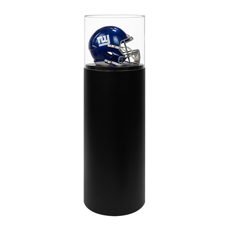 Black Round Pedestal Display Case with Acrylic Cover | shopPOPdisplays