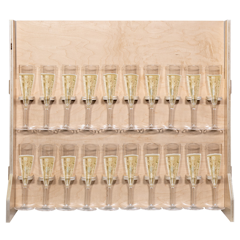 Wooden 2 Tier Countertop Champagne Display - 20 Glasses, Collapsible ...