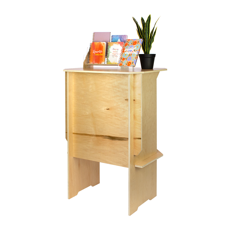 Portable Wooden Counter with Inner Shelf, 26”W x 38”H, Collapsible ...