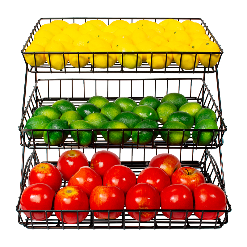 3 Tiered Stacking Wire Rack Display, Countertop, 19"w Open Shelves ...