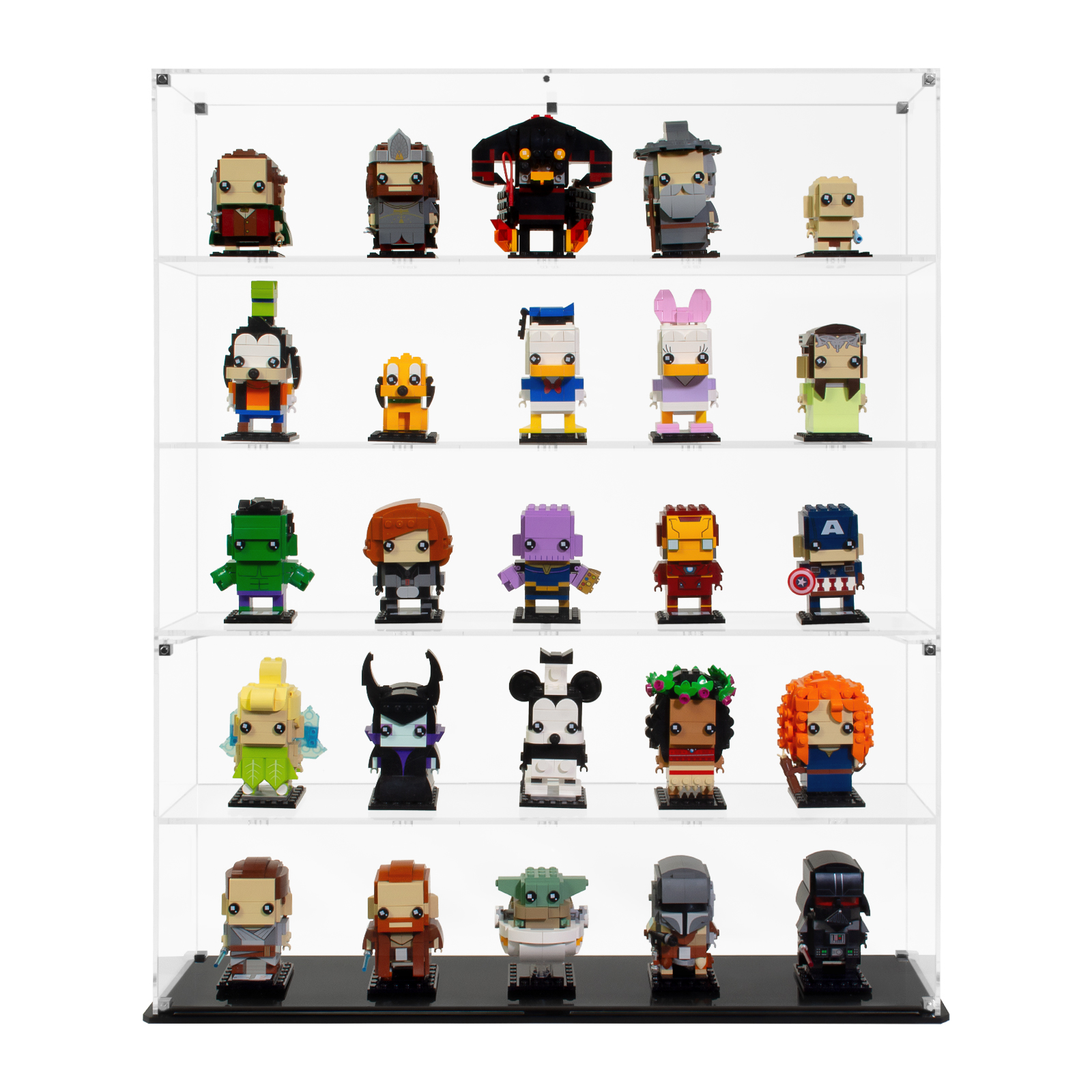 Display Case for LEGO® BrickHeadz 5 BrickHeadz Wide | shopPOPdisplays