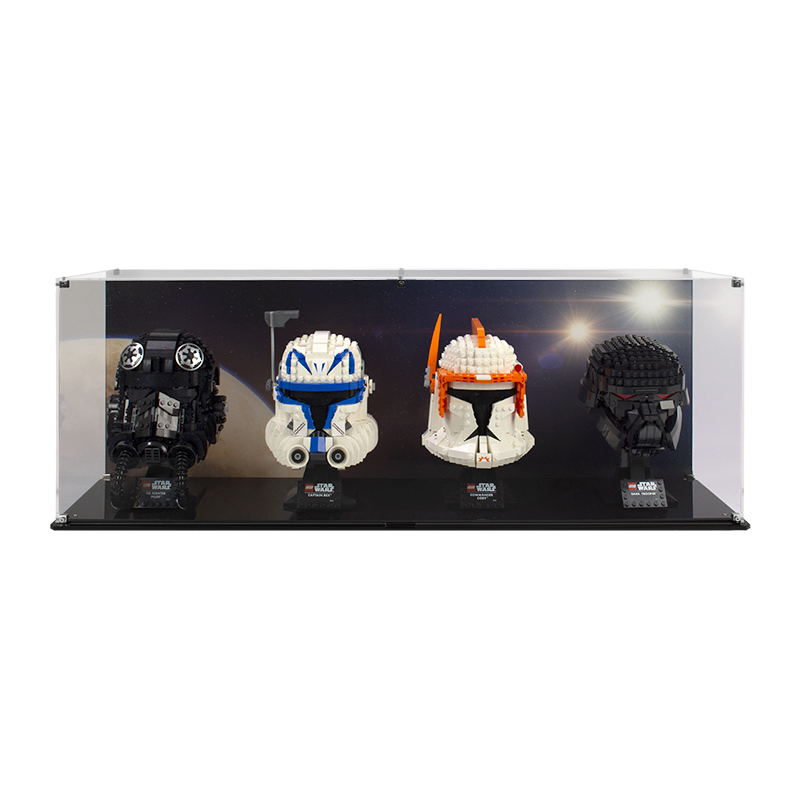Display Case for four LEGO® Helmets | shopPOPdisplays