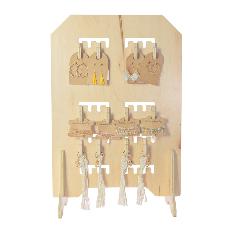 Wooden Countertop Display with Configurable Hooks | shopPOPdisplays