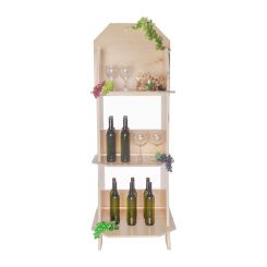 Wooden Large Floor Standing 4 Shelf Display with Headboard, Collapsible ...