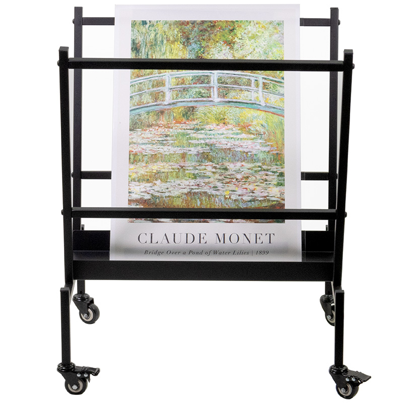 Mobile Art Display Rack, Holds Up to (50) 24" x 36" Art Protectors ...
