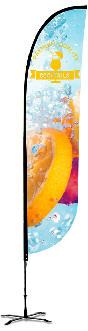 Curved Advertising Flag with Custom Print | shopPOPdisplays