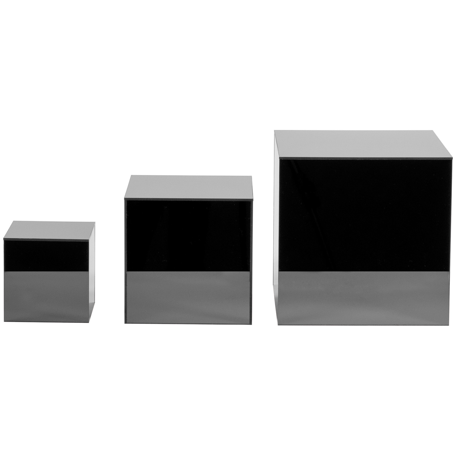 Set of 3 Nested Mirrored Cube Riser | shopPOPdisplays
