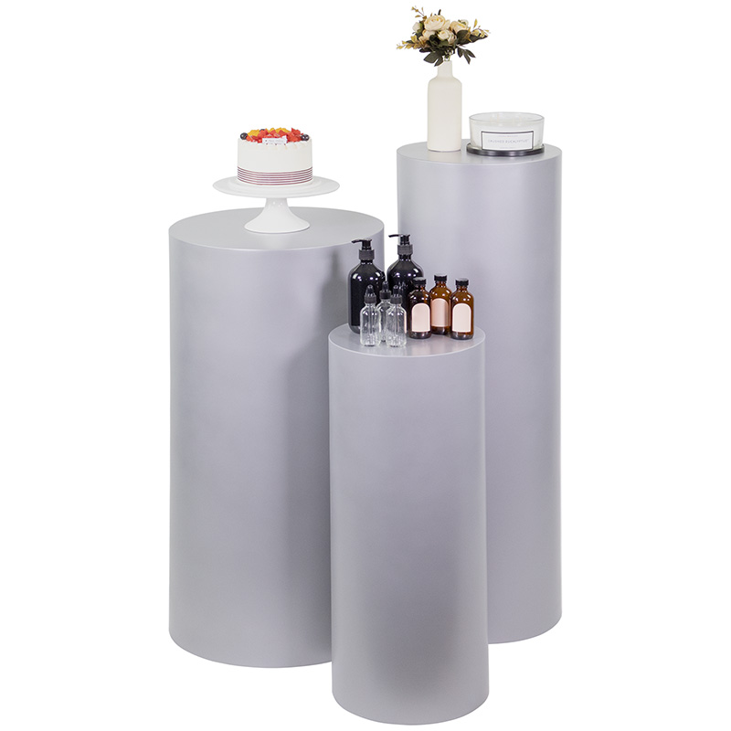 Silver Round Display Pedestal | shopPOPdisplays