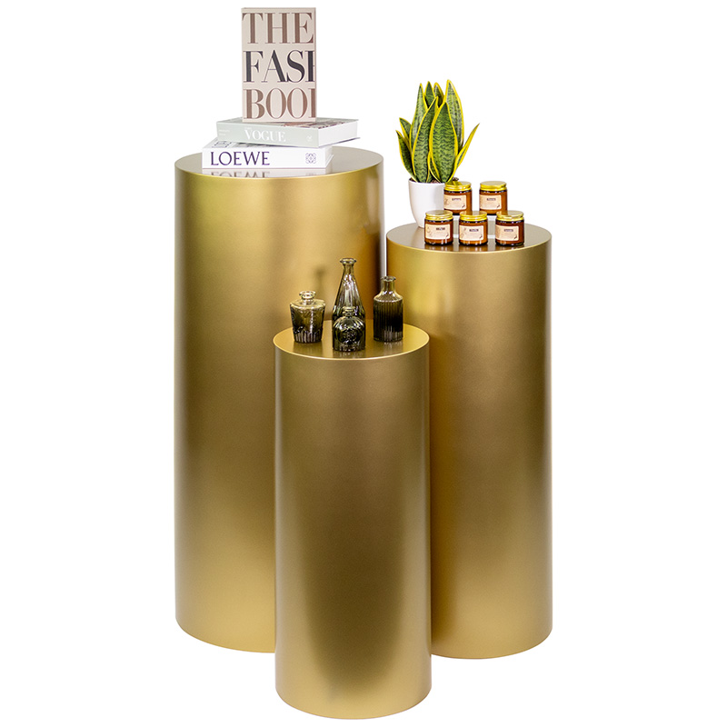 Gold Round Display Pedestal | shopPOPdisplays