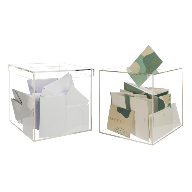 Clear Acrylic Ballot Box With Lid Options | shopPOPdisplays
