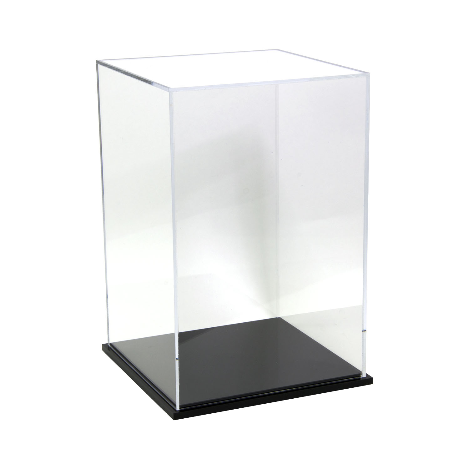 Acrylic Display Box 12"H x 8"W x 8"L with Black Base | shopPOPdisplays