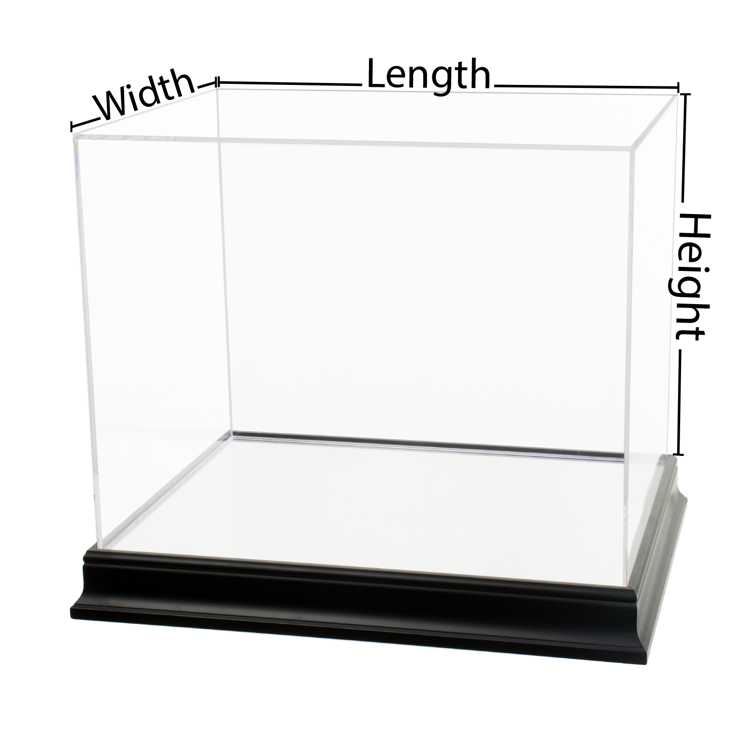Versatile Acrylic Display Case - Medium Square Box with Mirror, Risers ...