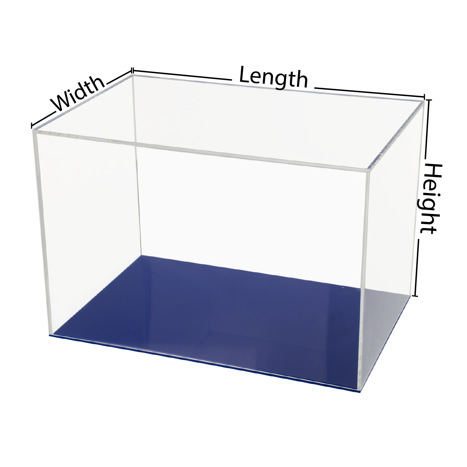 Custom Size Acrylic Display Box with Blue Base | shopPOPdisplays