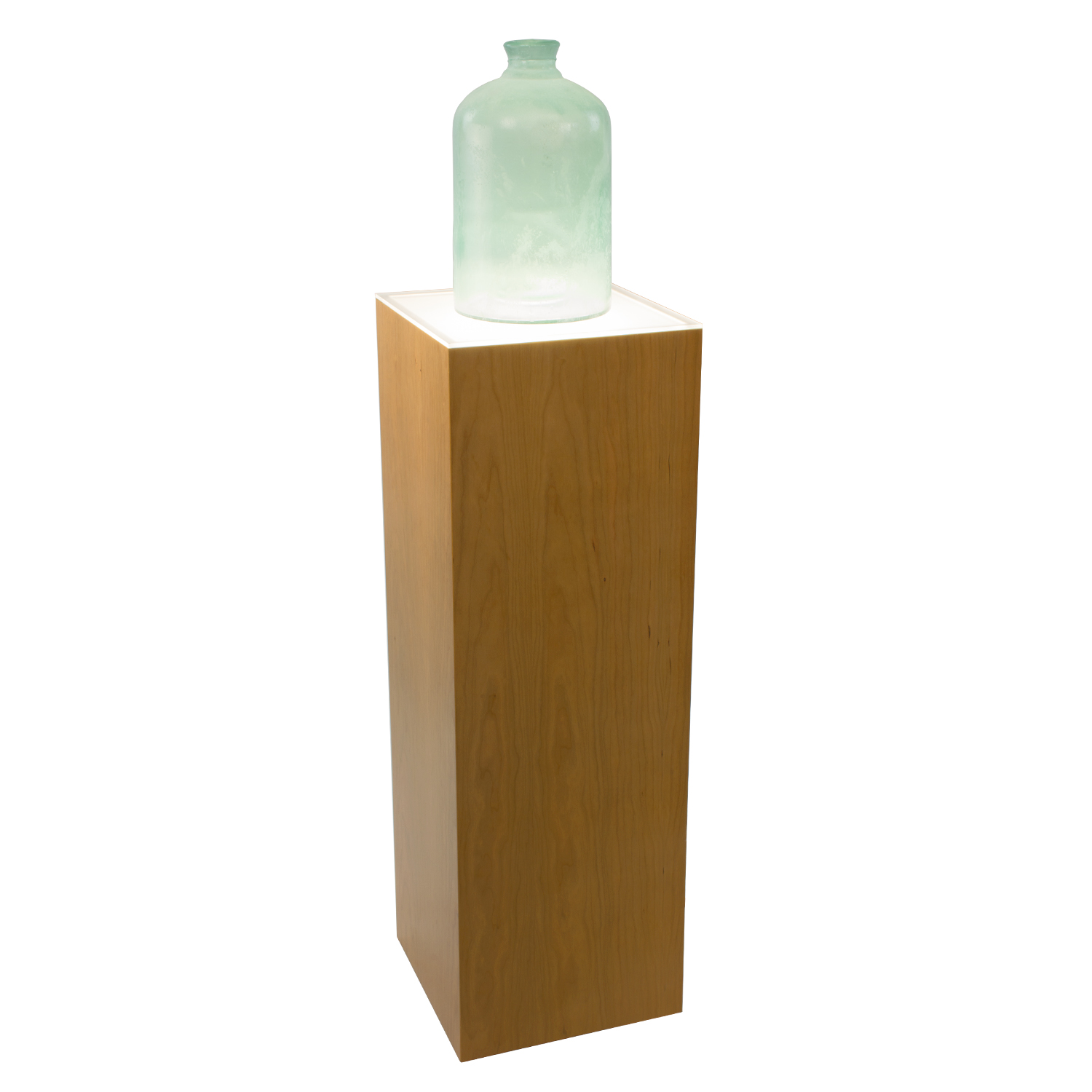 Cherry Wood Lighted Pedestal - Display Stand - shopPOPdisplays