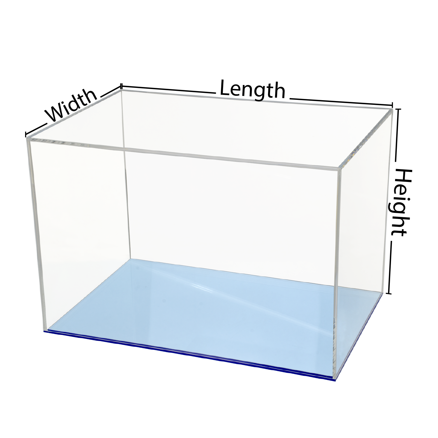Custom Size Acrylic Display Box with Fluorescent Blue Base ...
