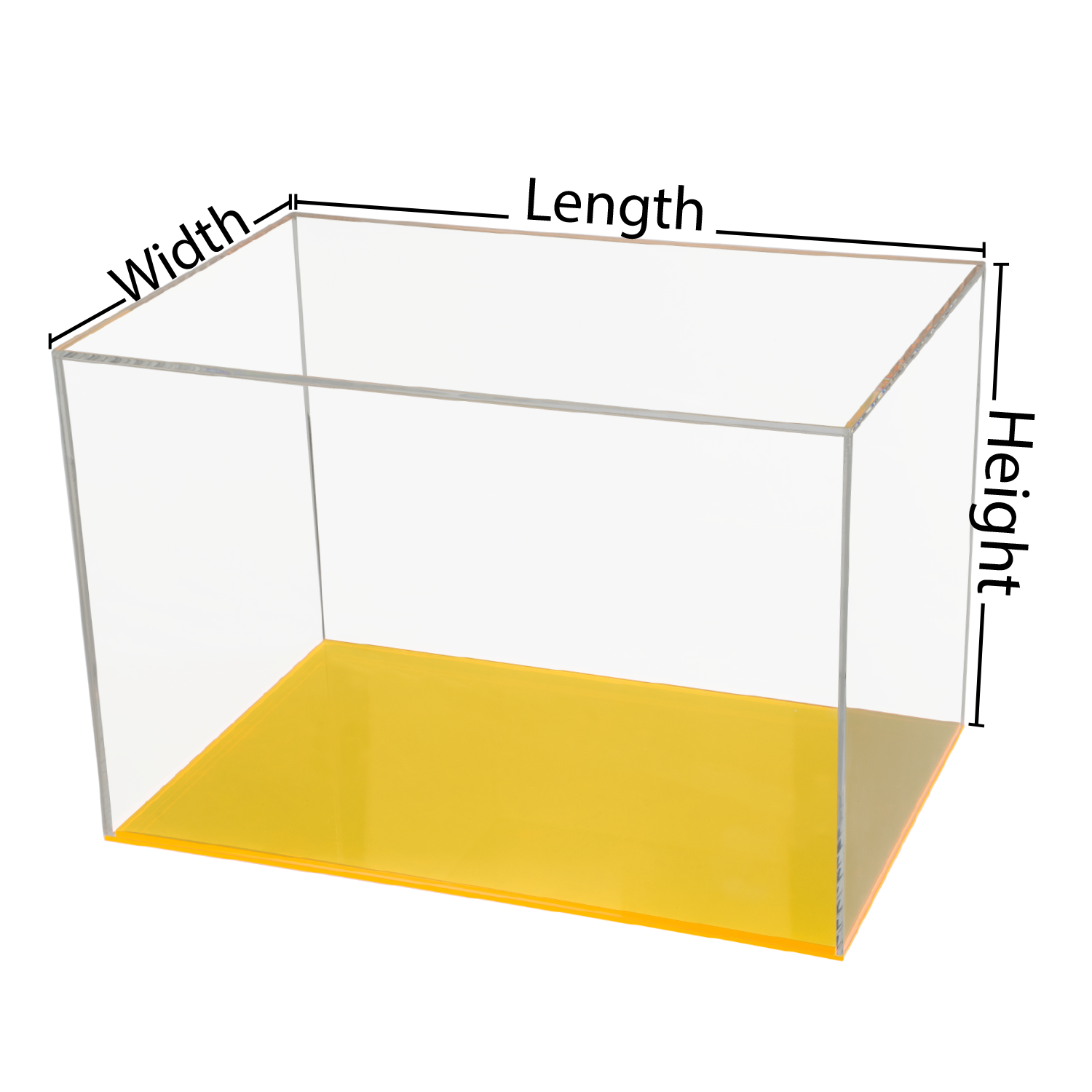 Custom Size Acrylic Display Box with Fluorescent Yellow Base ...