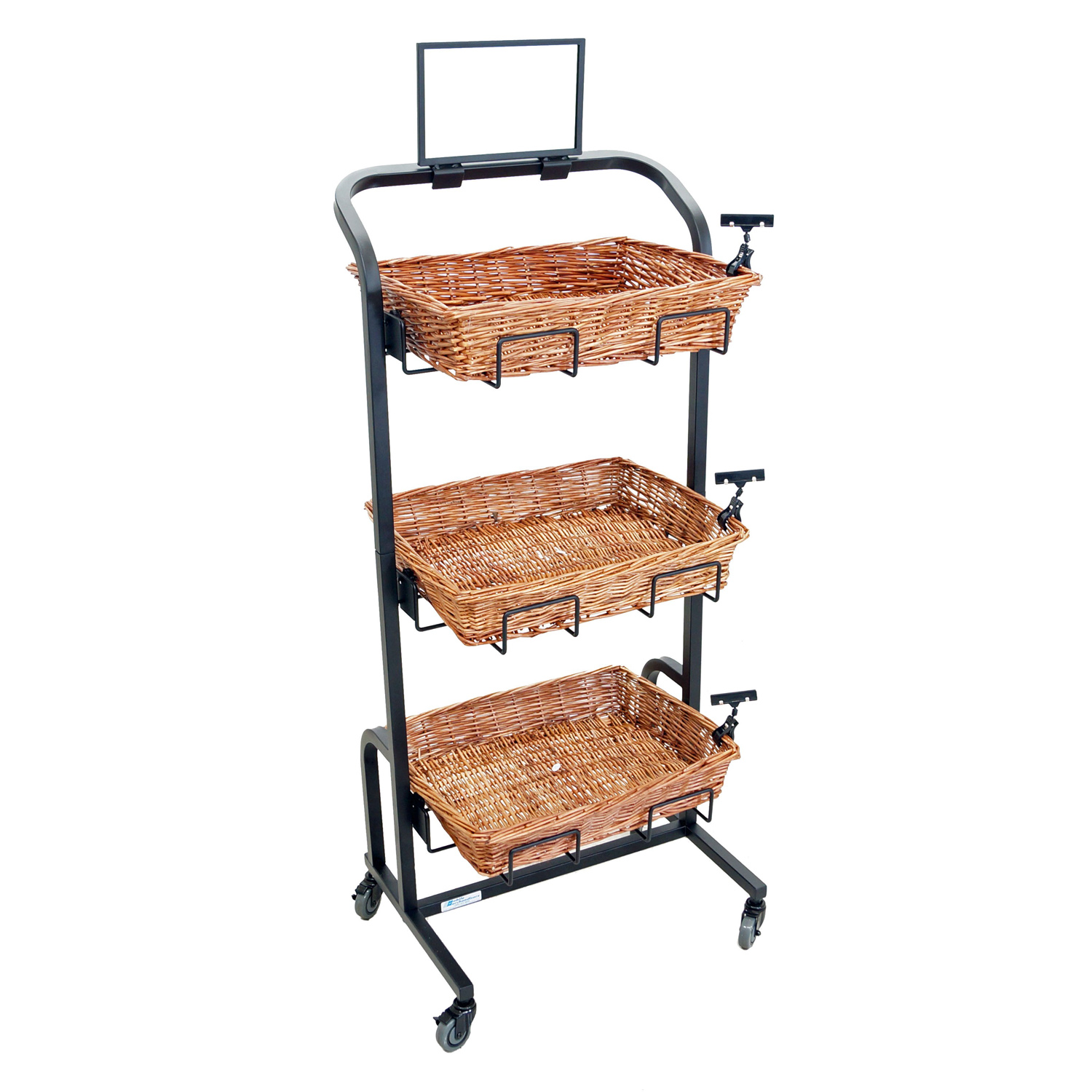 Rolling 3 Tier Basket Display - Buy Acrylic Displays | Shop Acrylic POP ...