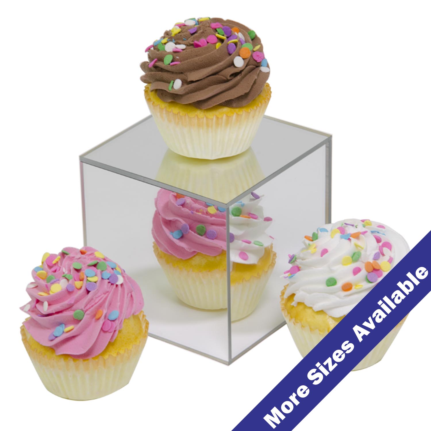 Silver Mirrored Cube Riser - Plexiglass, Lucite | shopPOPdisplays