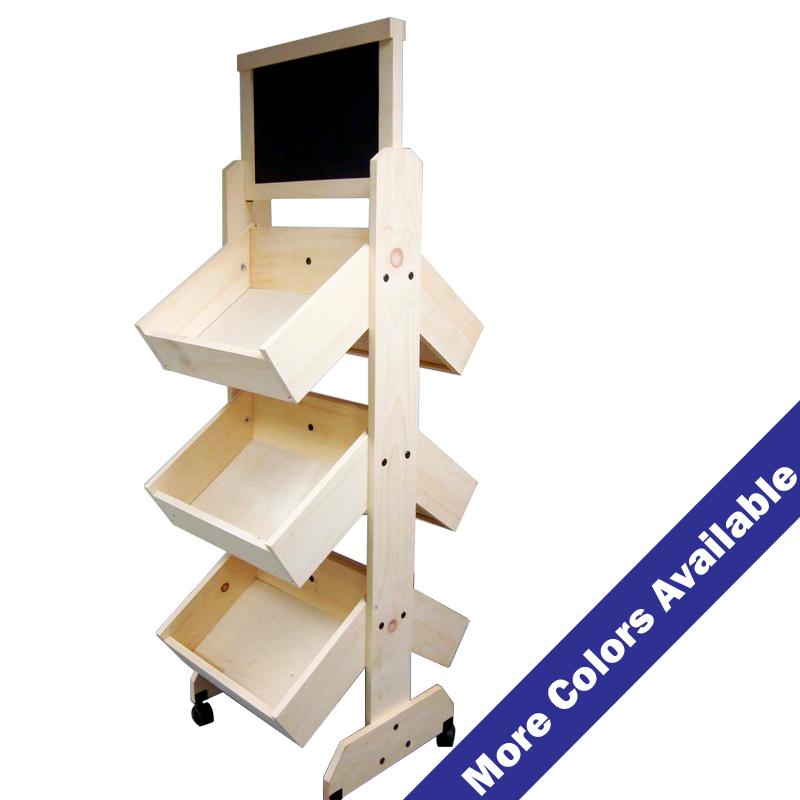 6 Bin Double Sided Chalkboard Display with Casters | shopPOPdisplays