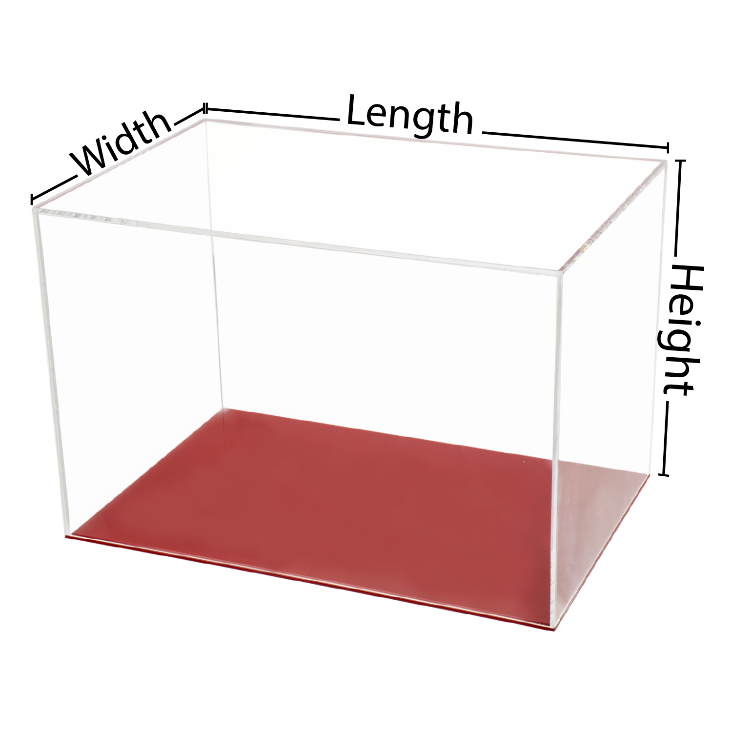 Custom Size Acrylic Display Box with Red Base - Plexiglass ...